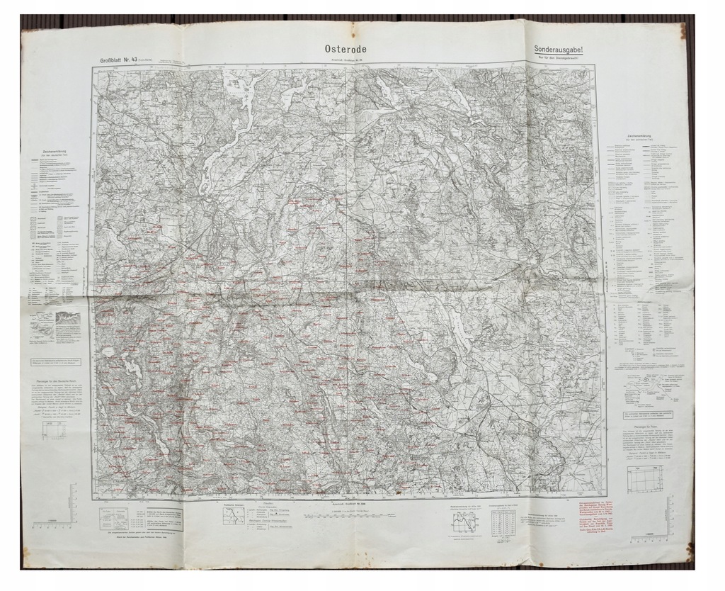 Mapa sztabowa okupacja Grossblatt 1942 Ostróda - 9709388753 - oficjalne ...