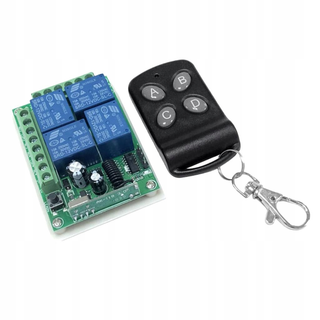 4 CH Wireless RF Remote Control Switch, 433mhz Transmitter with ...