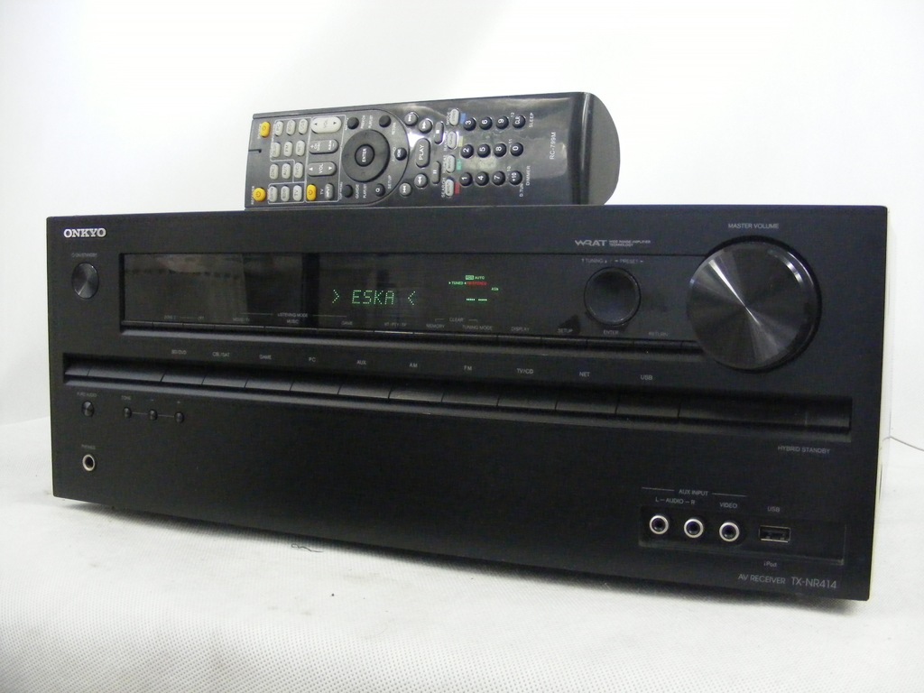 Amplituner ONKYO TX-NR414 RDS/HDMI/USB (pilot) - 12488665903 - oficjalne archiwum Allegro