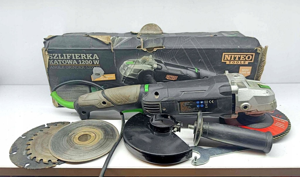 SZLIFIERKA KĄTOWA NITEO TOOLS AG0034-21 KOMPLET - 14230854158 - oficjalne archiwum Allegro