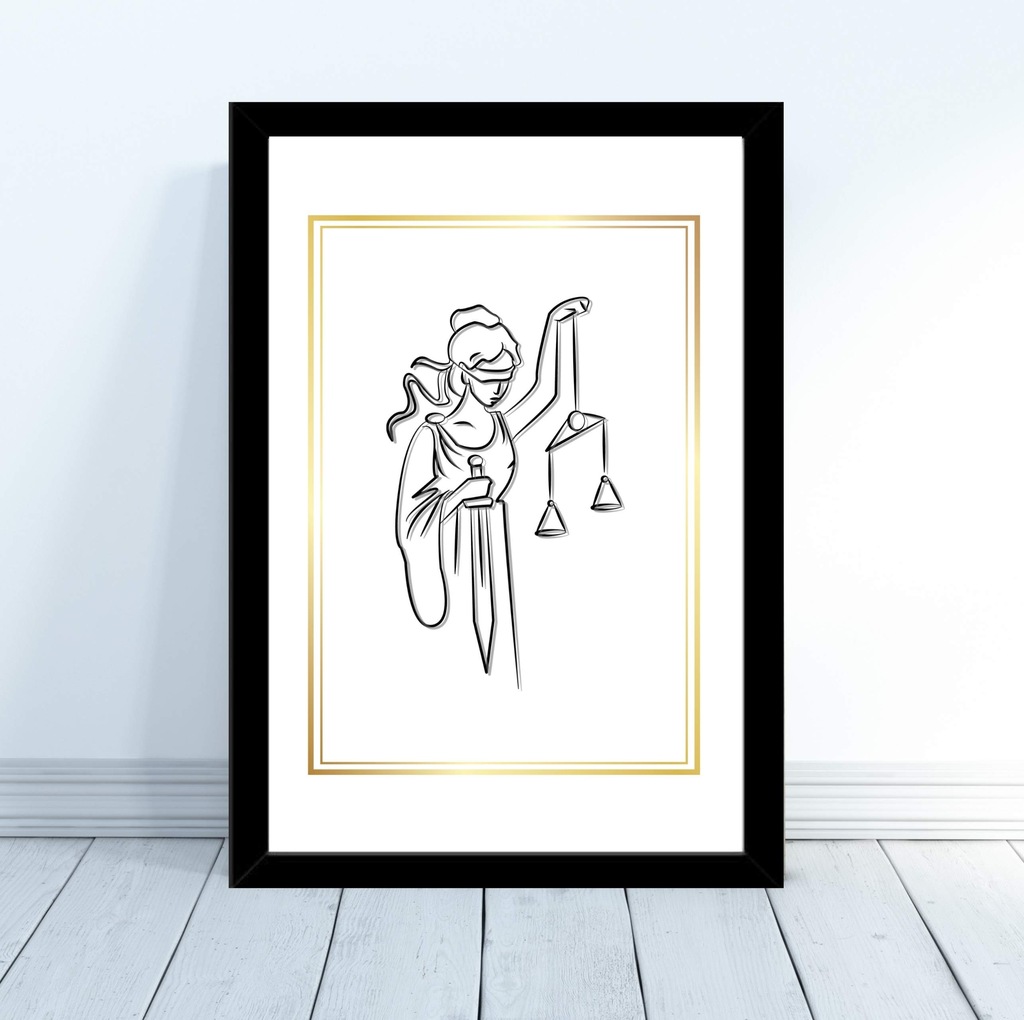 Plakat Prawnik Temida Złoto Waga 30x40cm prezent - 12755568622 ...
