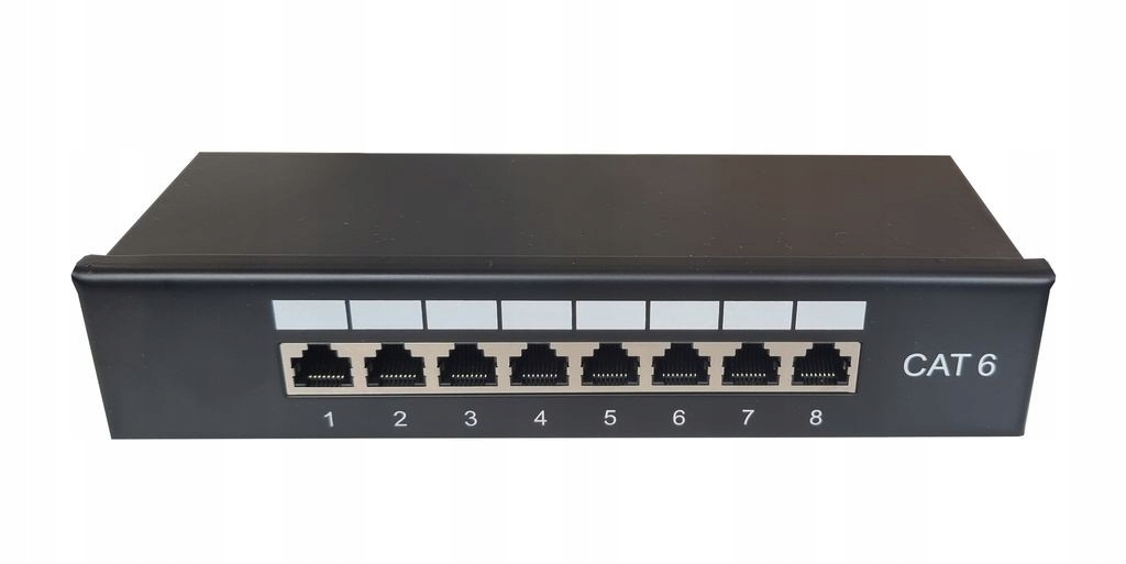 PATCH PANEL 8-PORT RJ-45 1U 10' MOCOWANIE RACK - 12348914066 ...