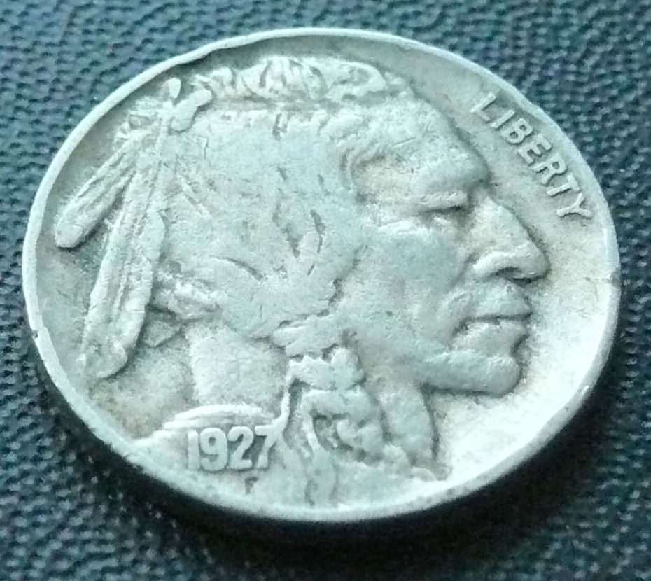 USA - 5 CENTÓW 1927 r. BIZON INDIANIN - 12809103594 - oficjalne archiwum Allegro