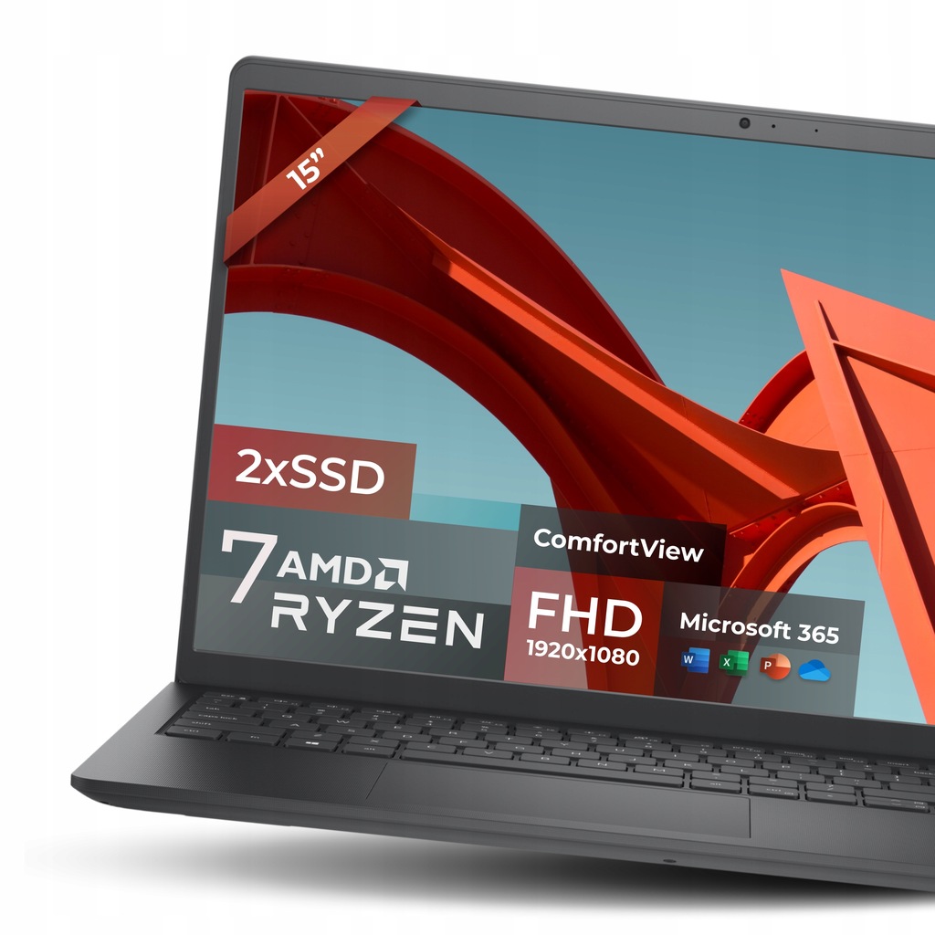 Laptop Dell Vostro 15,6 Matowy AMD Ryzen 7 + Radeon RX| SSD NVMe OFFICE ...