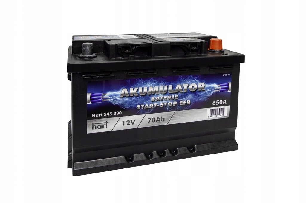 Akumulator Hart 70AH 650A P+ Start Stop EFB - 12214063674 - oficjalne archiwum Allegro