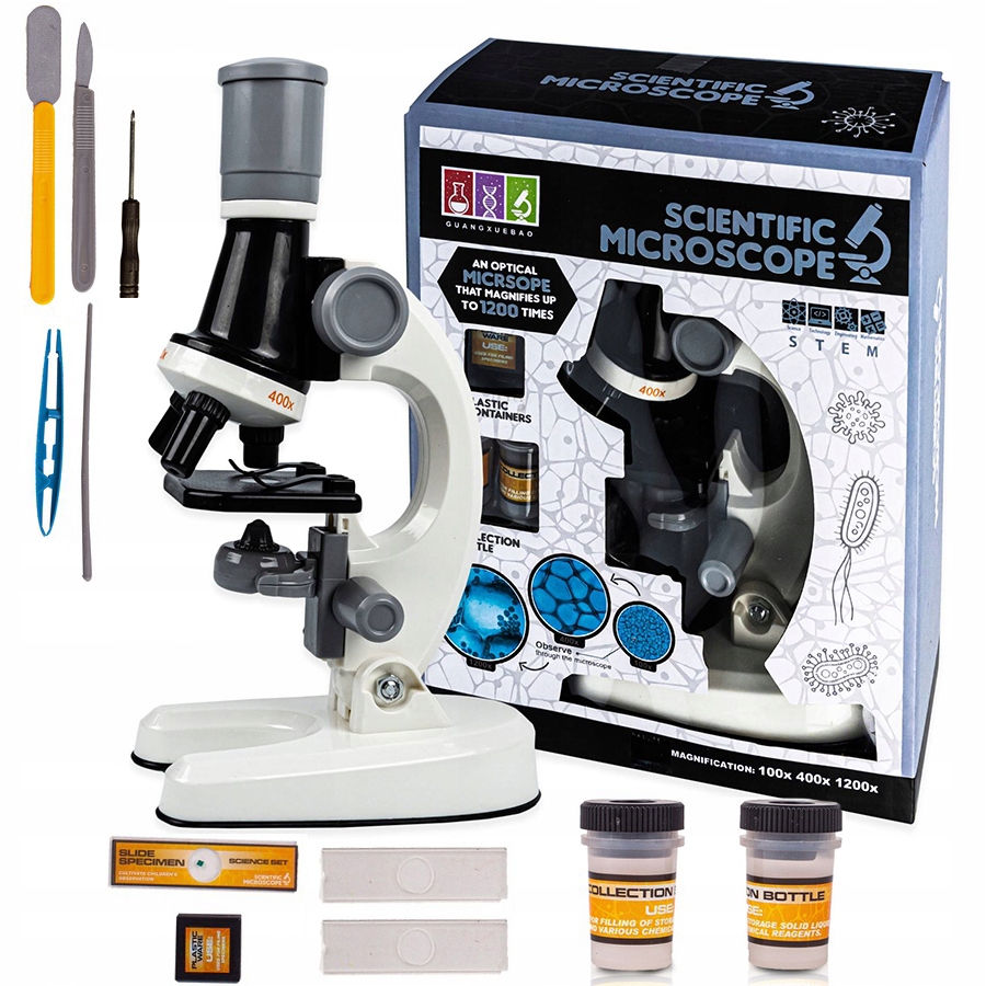 Купить МИКРОСКОП ДЛЯ МАЛЕНЬКОГО ШКОЛЬНОГО УЧЕНОГО 100/400/1200: отзывы, фото и характеристики на ...