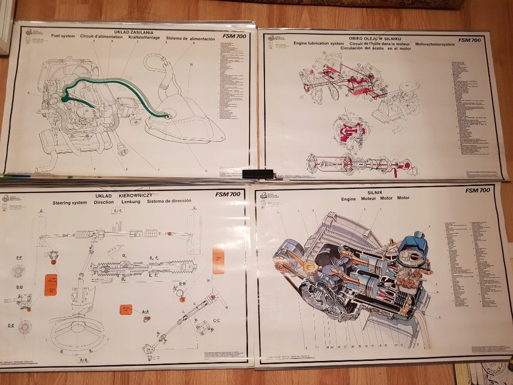 plansza szkoleniowa schemat FSM Fiat 126 bis PRL - 7898094684 ...