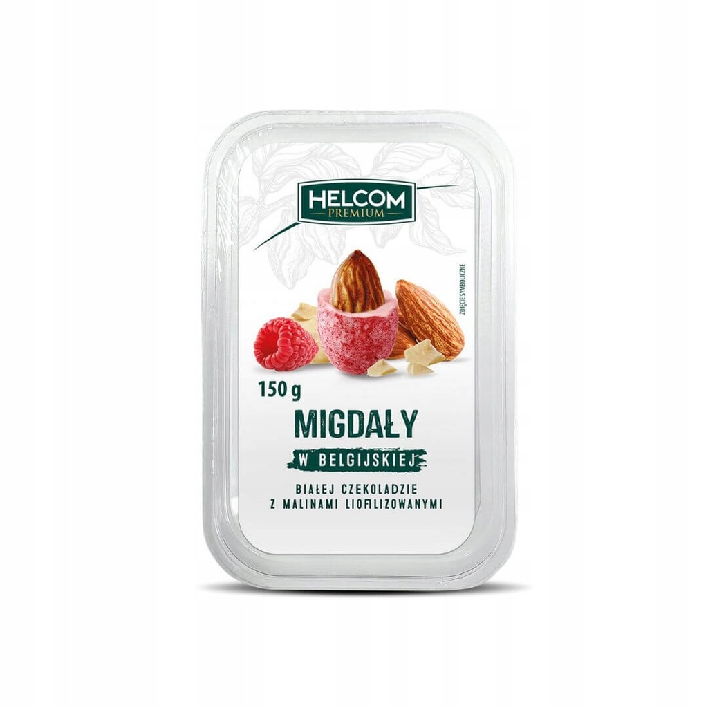 Migdały w białej czekoladzie z malinami Helcom - 12956533126 - oficjalne archiwum Allegro