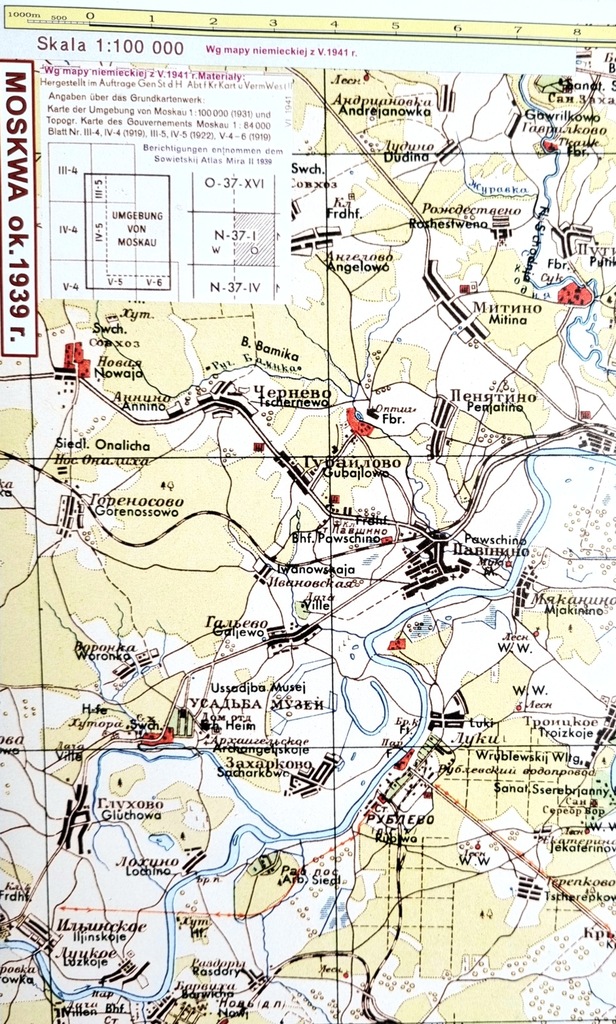 Mapa Moskwa wg mapy niemieckiej ok 1939 r - 10632573087 - oficjalne ...