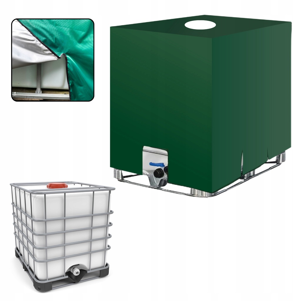 OSŁONA PLANDEKA NA ZBIORNIK NA WODĘ DESZCZÓWKĘ POKROWIEC NA MAUZER 1000L - 15326782274 ...