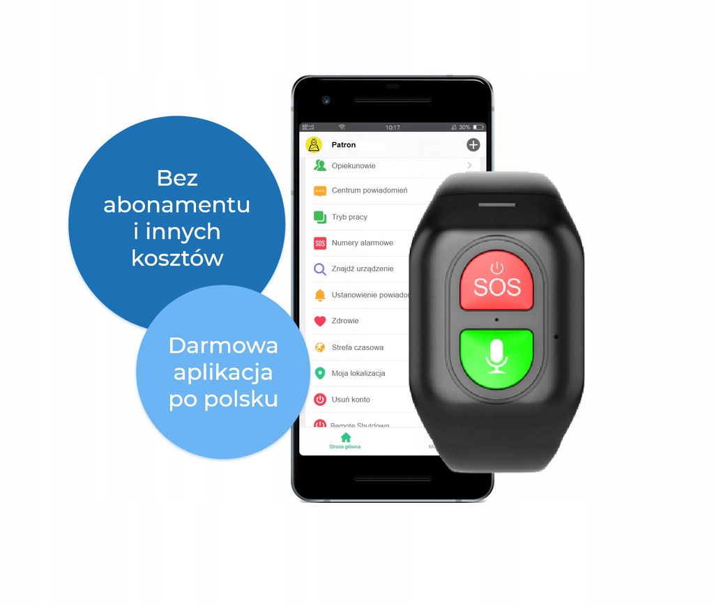 Patron SOS opaska dla seniora przycisk SOS - 14031125109 - oficjalne archiwum Allegro