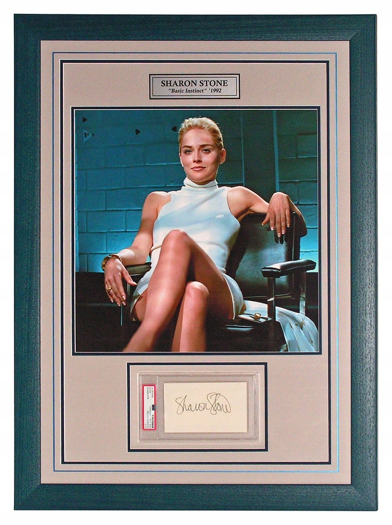 Sharon Stone autograf w oprawie Nagi instynkt HIT - 13747549342 ...