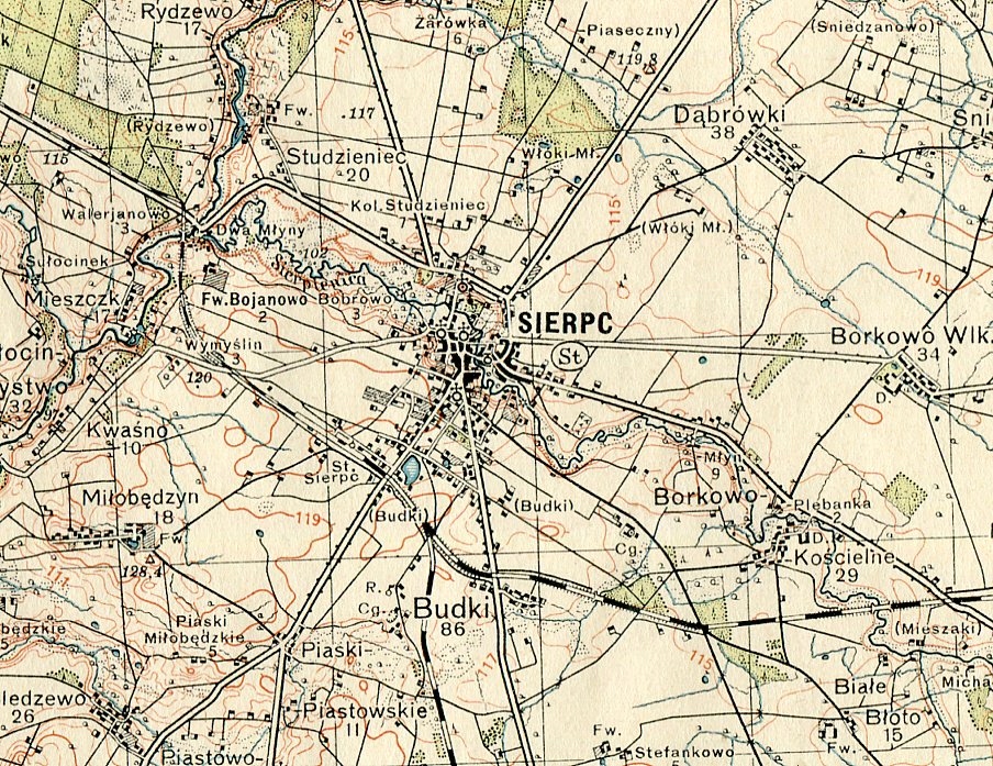 SIERPC / SKĘPE :: mapa wojskowa 1935 ŁADNY STAN - 13805062187 ...