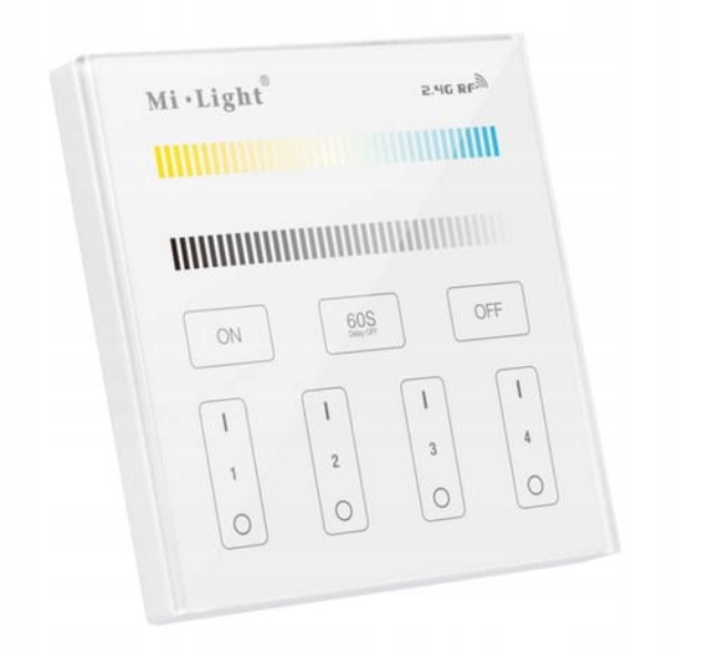 Pilot dotykowy T2 Mi-Light 4-strefowy naścienny - 10706606698 ...