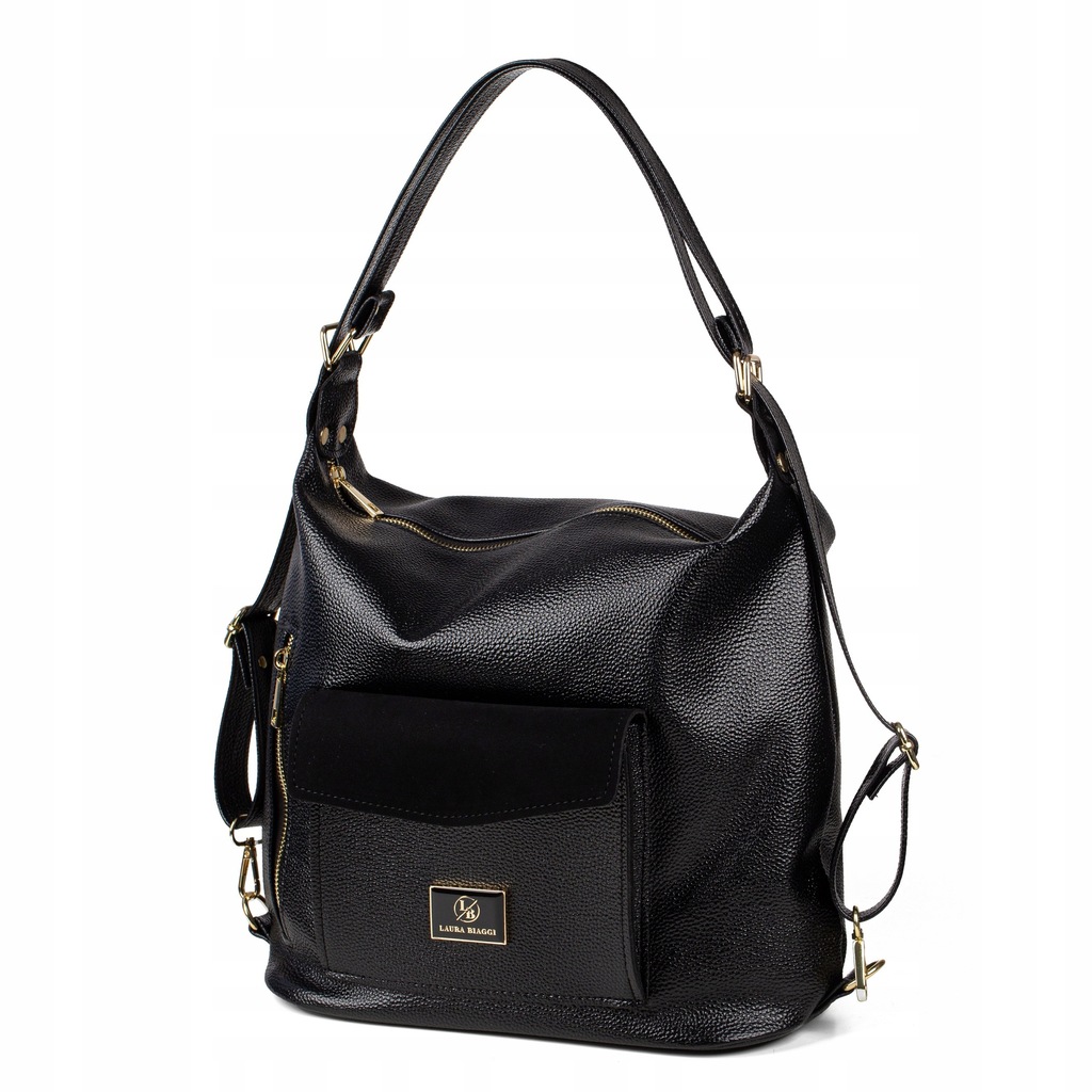 TOREBKA LAURA BIAGGI SHOPPER A4 PLECAK CZARNA NEW - 11640115502 - oficjalne archiwum Allegro