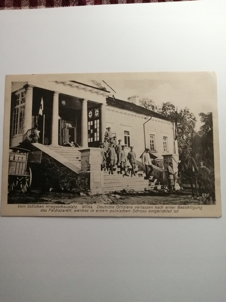 WILNO 1915- OFICEROWIE OPUSZCZAJĄ SZPITAL - PAŁAC MAJĄTKU KUSZLANY - 14685971944 - oficjalne ...