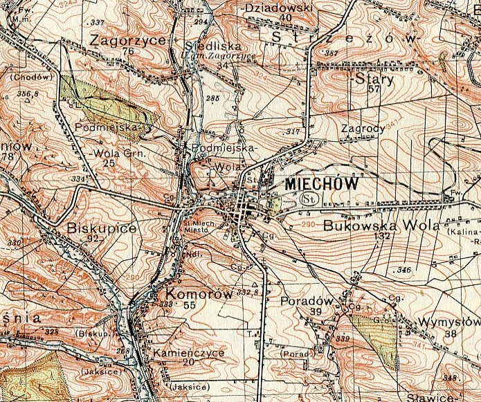 MIECHÓW / KSIĄŻ WIELKI :: mapa wojskowa WIG 1936 - 13887940272 ...