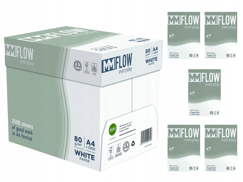 PAPIER KSERO UNIWERSALNY A4 80G EVERYDAY FLOW x5 - 13530997229 ...