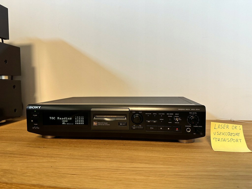 SONY MDS-JE510 ODTWARZACZ MINIDISC LASER OK USZKODZONY TRANSPORT OD 1ZŁ ...