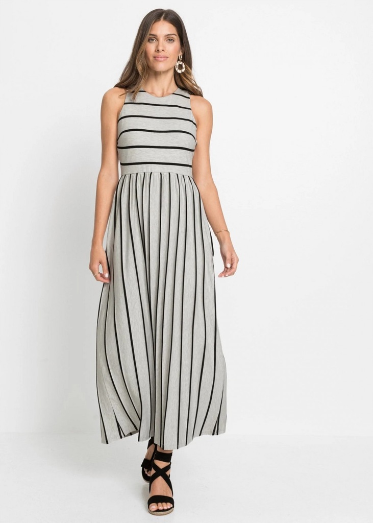 BODYFLIRT DŁUGA SUKIENKA SHIRTOWA W PASKI 42 XL - 14087111962 ...