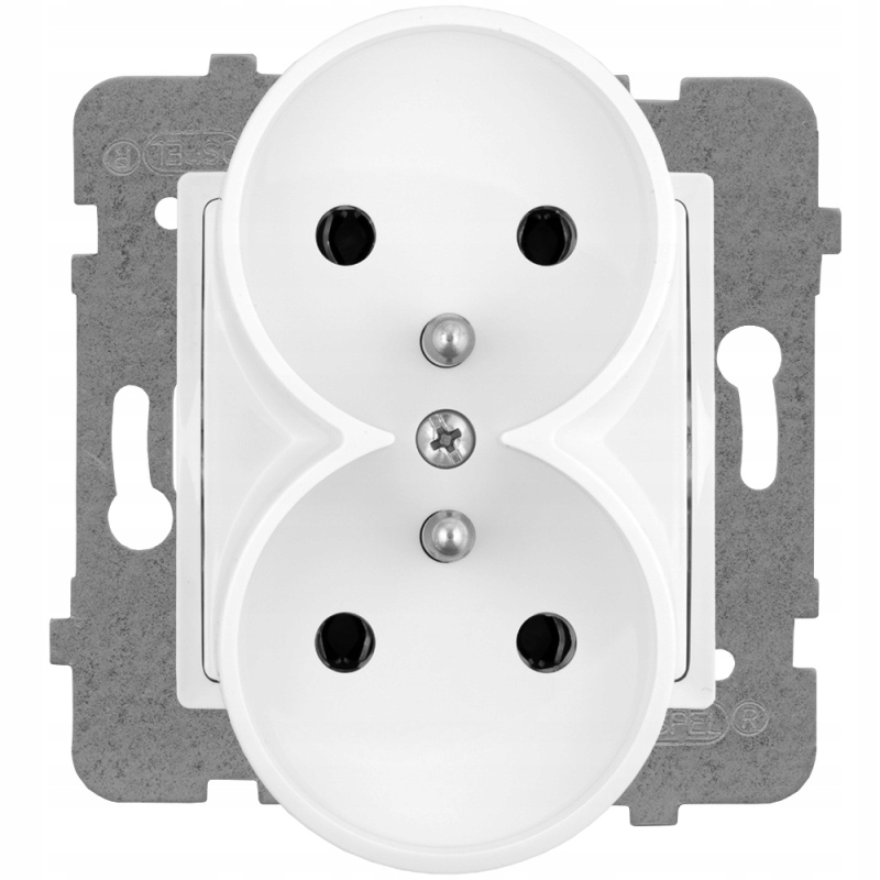 Polmark ROSA Gniazdo podwójn. z uziemieniem biały - 11074304491 ...