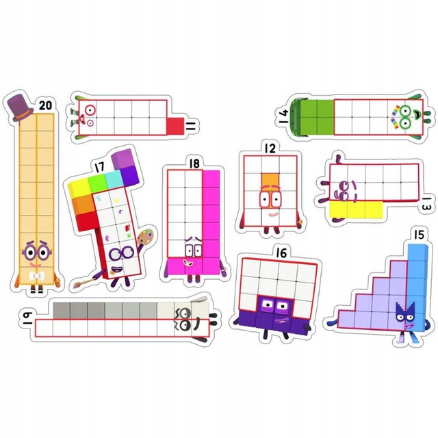 Anime Numberblocks naklejki cyfry w stylu kreskówk - 13434121343 ...