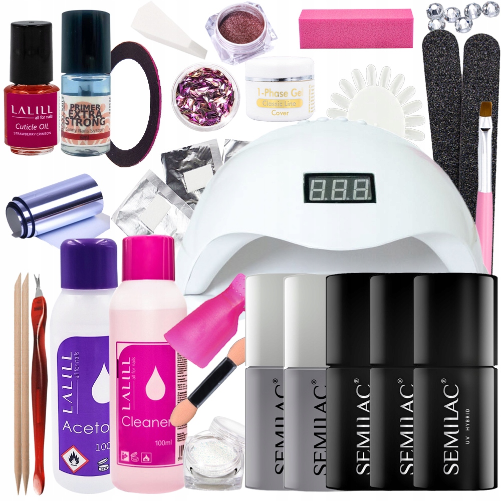 Zestaw hybryda UV/LED 48W 5x Semilac 24 produkty - 7151896523 ...