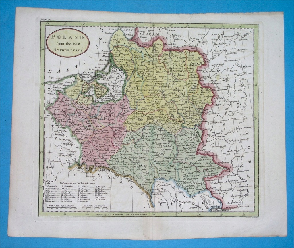1790 ORYGINAŁ MAPA POLSKI Warszawa Kraków Gdańsk - 8949332166 ...