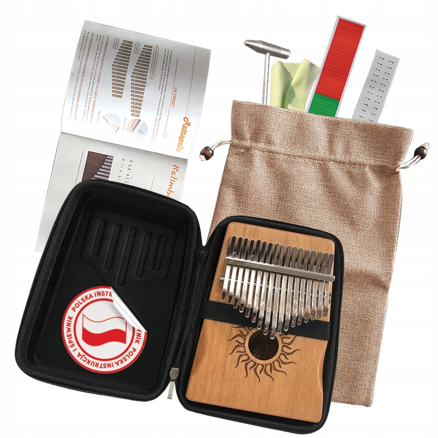 Kalimba Gama C-DUR instrument afrykański pianino mahoń NATURAL ZANZA ...