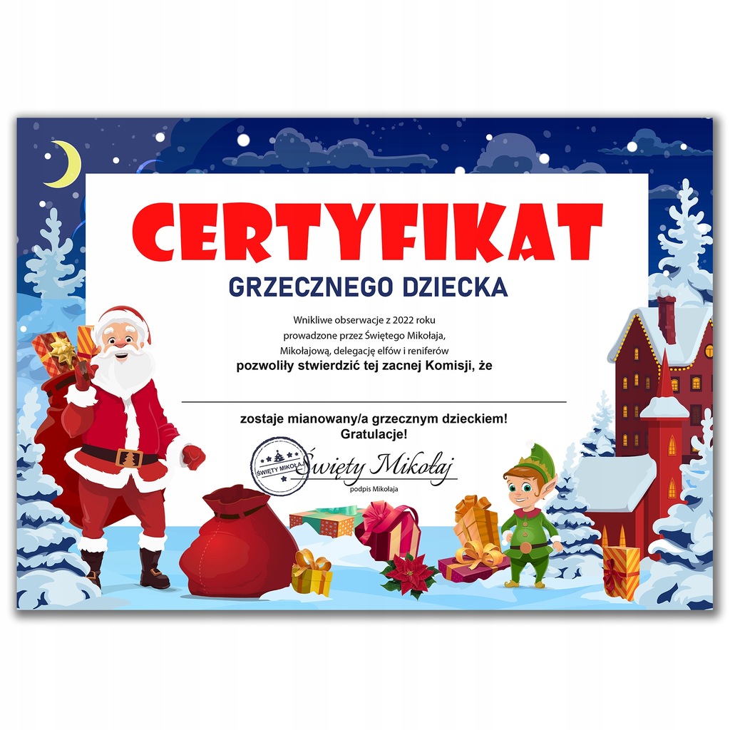 Dyplom Certyfikat Grzecznego Dziecka wz. 4 - 12851100781 - oficjalne ...