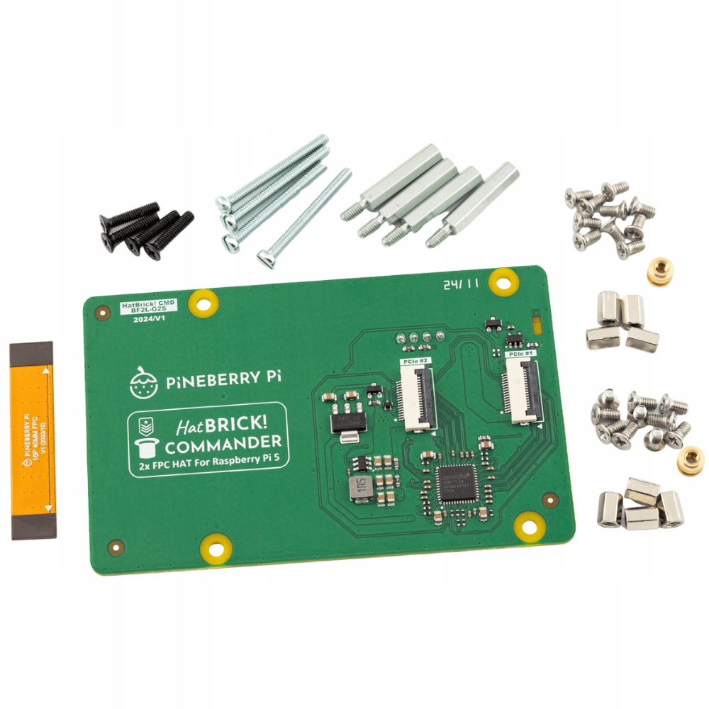 Adapter PCIE do Raspberry PI 5 na 2X PCIe Pineberry Pi HatBRICK ...