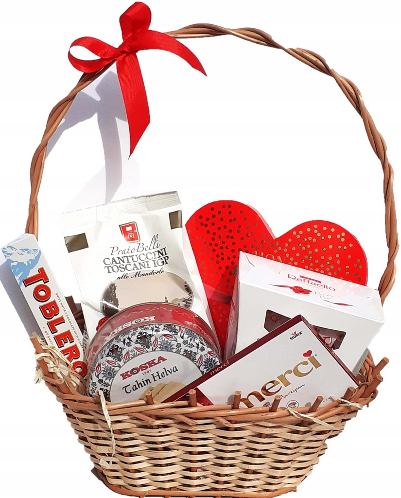 Kosz prezentowy koszyk upominkowy słodyczy prezent - 12195619387 - oficjalne archiwum Allegro