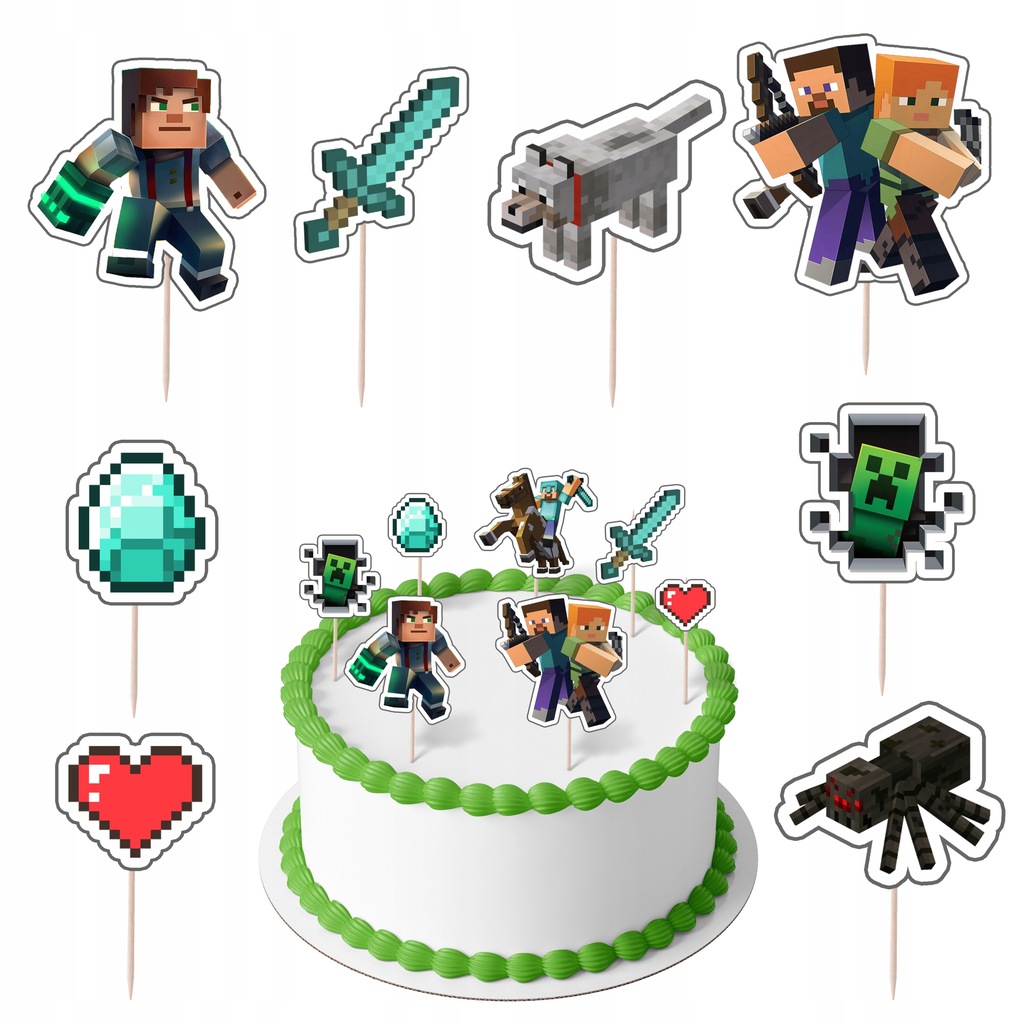 TOPPER NA TORT POSTACIE Z MINECRAFT 13SZT - 13924269643 - oficjalne ...