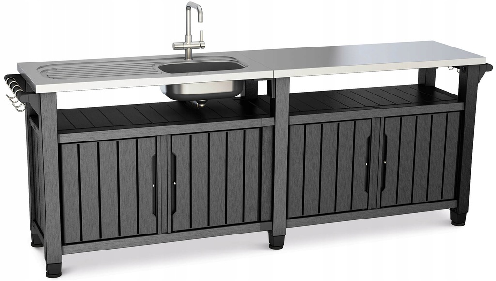 BAREK stół schowek OGRODOWY szafka grill ZLEW Keter UNITY CHEF 415L ...