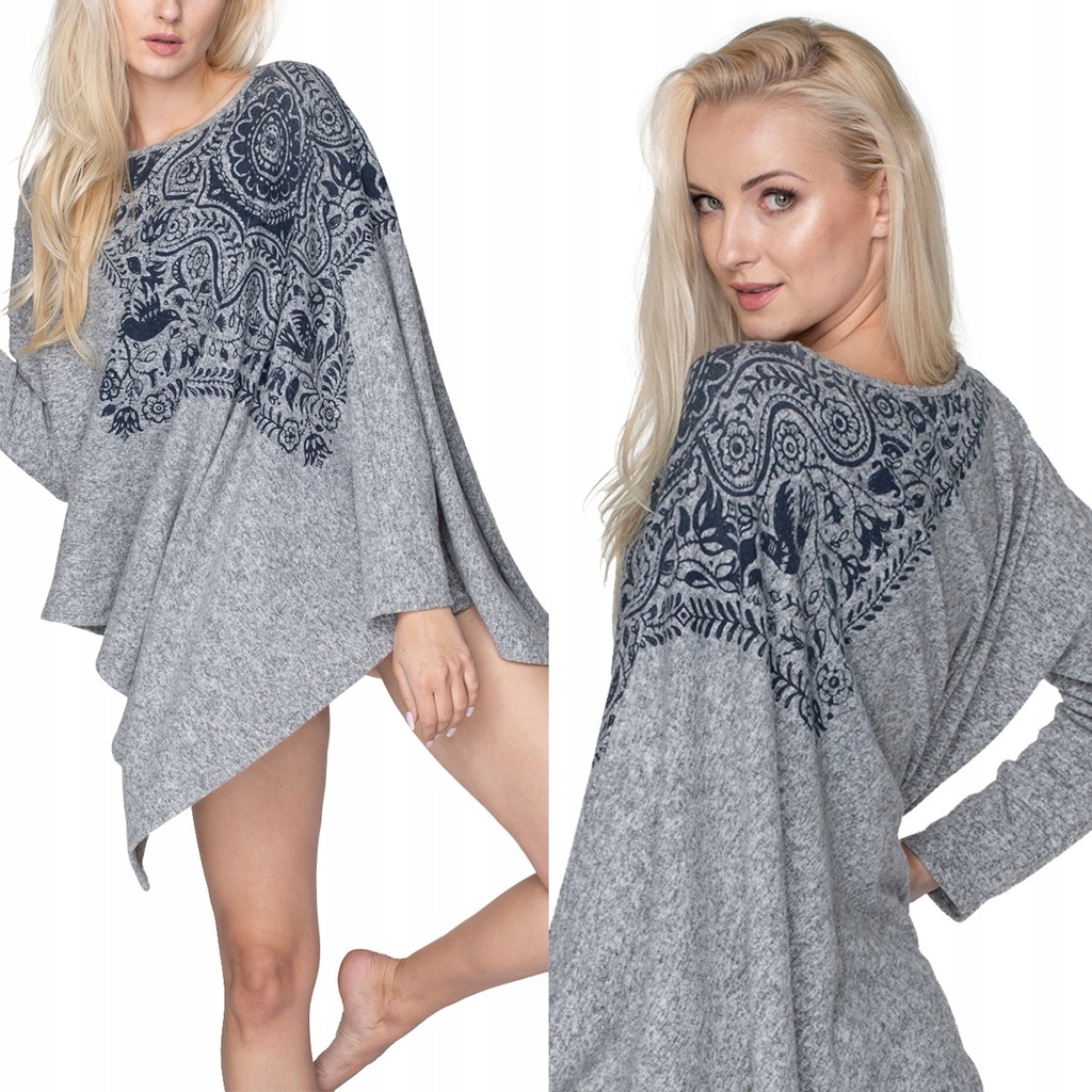 Key MIĘKKIE ASYMETRYCZNE PONCZO DAMSKIE LHP 081 - 10190082653 ...