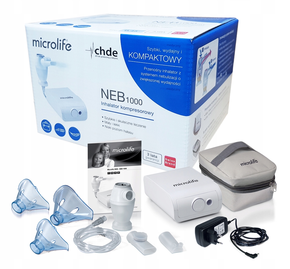 Inhalator Microlife NEB 1000 - 3 MASKI, TORBA - 7056270933 - oficjalne ...