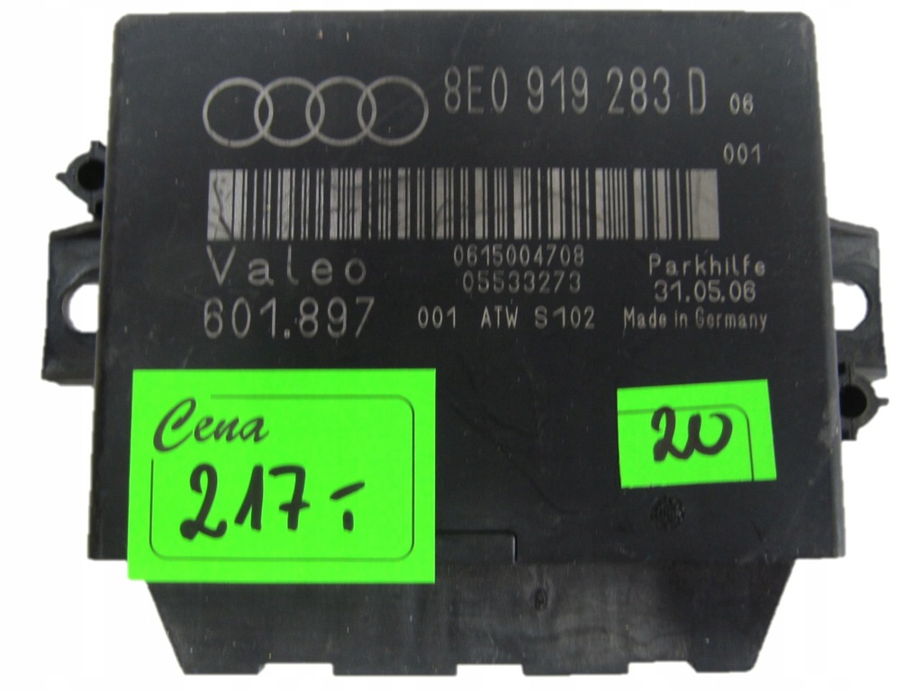 AUDI A4 MODUŁ STEROWNIK PARKOWANIA 8E0919283D - 13774882400 - oficjalne archiwum Allegro