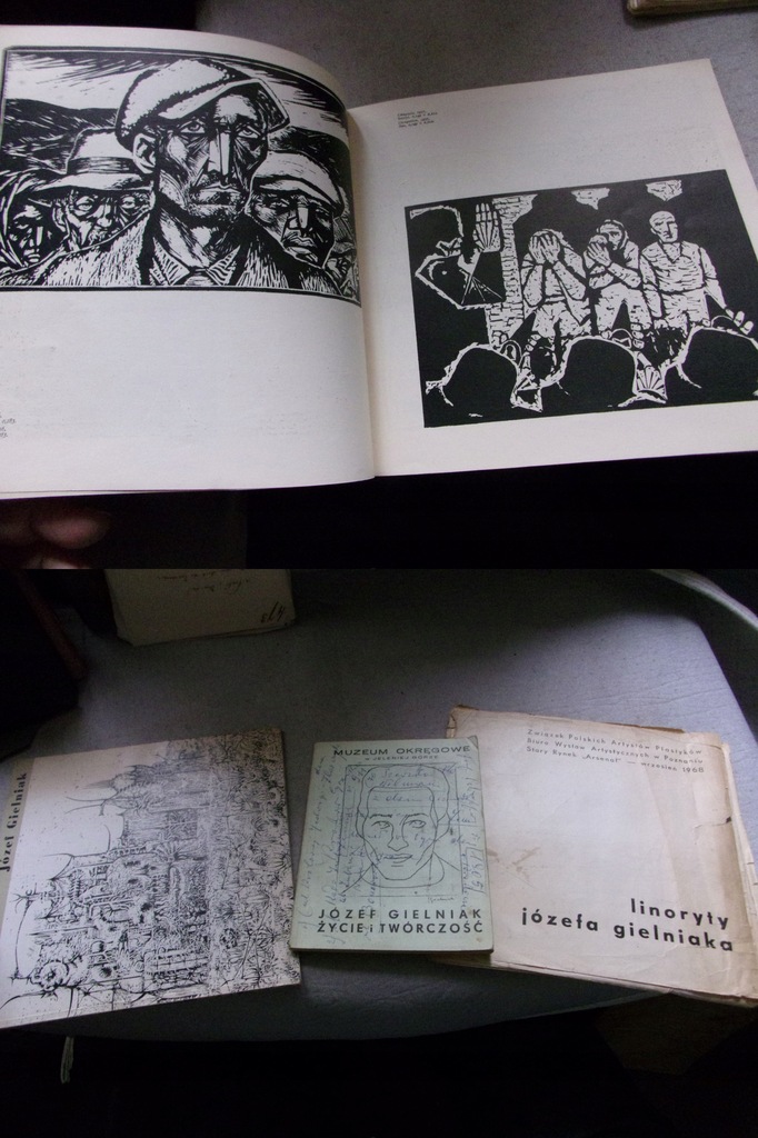 4 KATALOGI WYSTAWY ALBUMY GRAFIKA LINORYTY Józef Gielniak 1960-1970 ...
