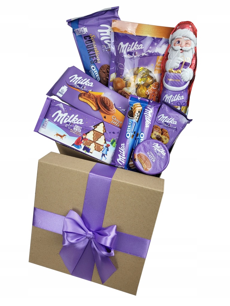 Milka Box XL zestaw kosz słodyczy prezent na MIKOŁAJKI ŚWIĘTA dla ...