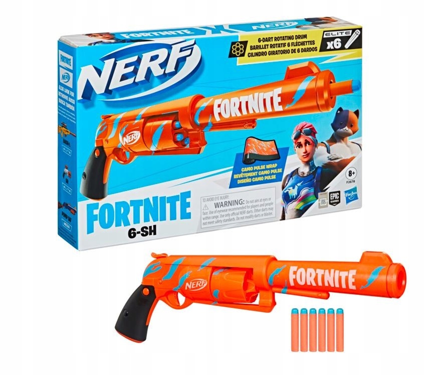 HASBRO Wyrzutnia Blaster Nerf Fortnite 6SH - 12885046780 - oficjalne ...