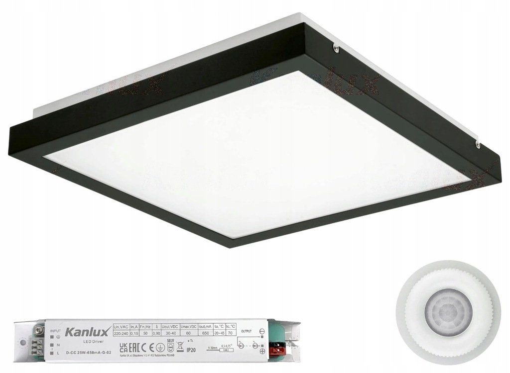 KANLUX Plafon z Czujnikiem Ruchu TYBIA LED 32x32cm - 11294577977 ...