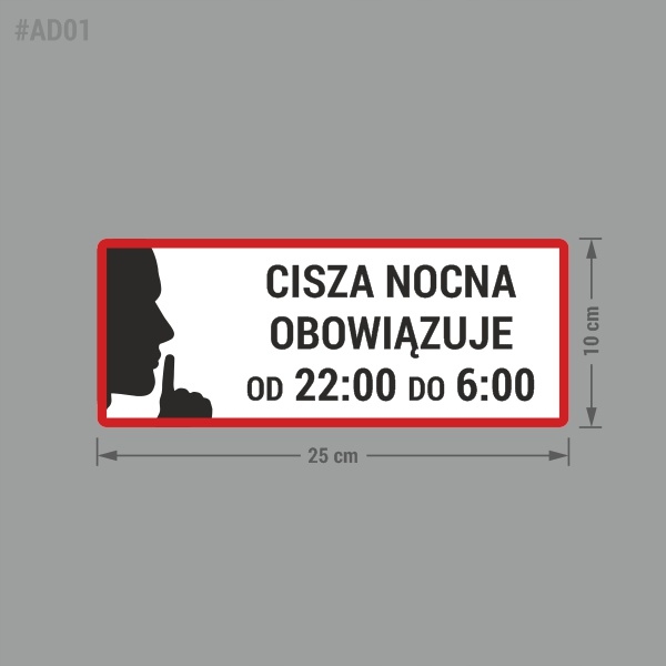 Naklejka - Cisza Nocna 25x10 - 8883739593 - oficjalne archiwum Allegro