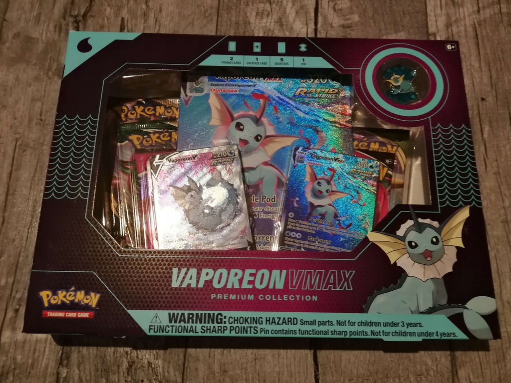 Pokemon TCG: Vaporeon VMAX Premium Collection - 12829545175 - oficjalne ...