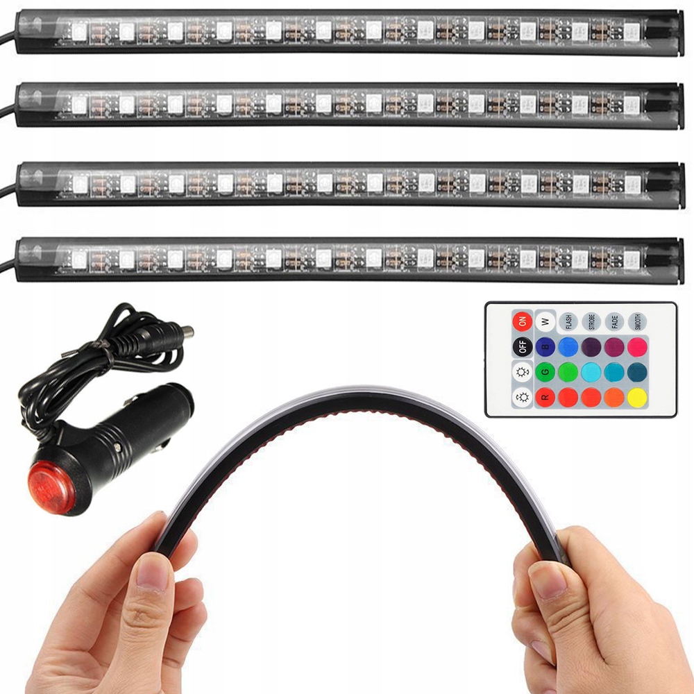OŚWIETLENIE WNĘTRZA SAMOCHODU AUTA KABINY 4x12 LED - 12697666423 ...