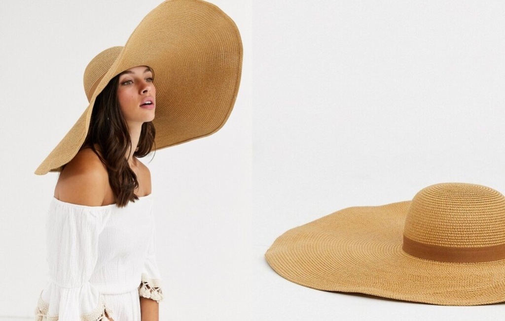 DESIGN słomiany kapelusz z dużym rondem - 13345144542 - oficjalne archiwum Allegro