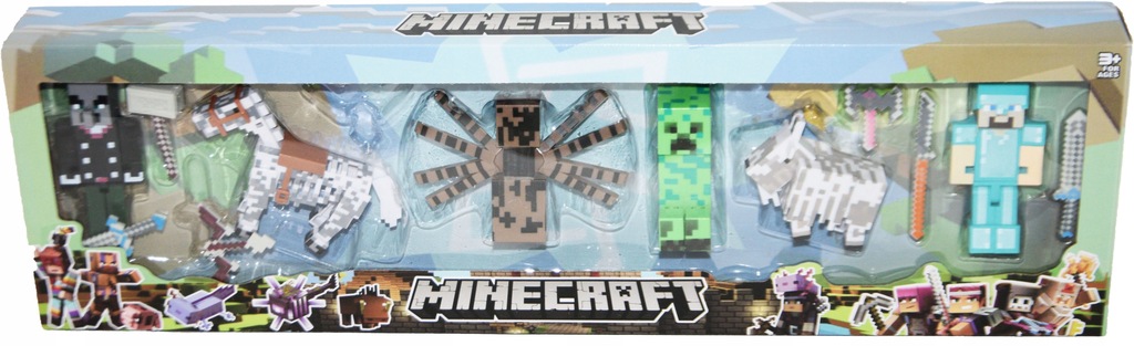 MINECRAFT ZESTAW FIGURKI 6szt + akcesoria - 13122936167 - oficjalne ...