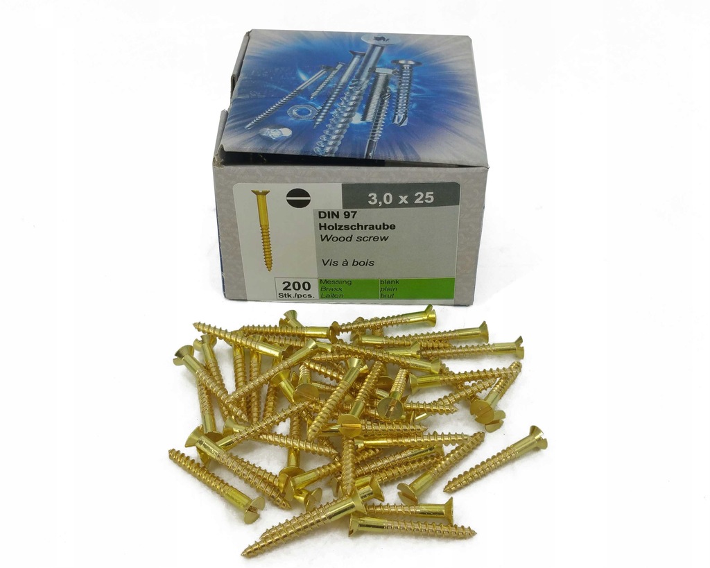Wkręty mosiądz Reisser 3,0x25, łeb stożkowy DIN 97 - 9530093642 ...