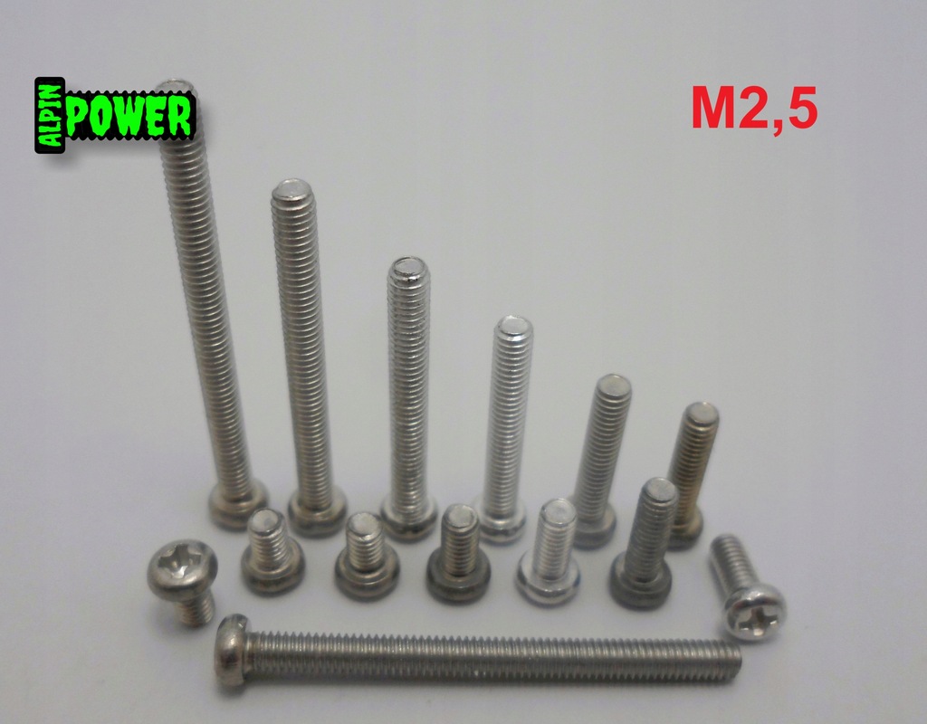 M2,5X5 ŚRUBA PHILIPS ALUMINIOWA - 14379382086 - oficjalne archiwum Allegro