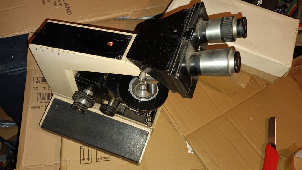 MIKROSKOP STEREOSKOPOWY - PZO BIOLAR 5 obiektywów - 12966836126 ...