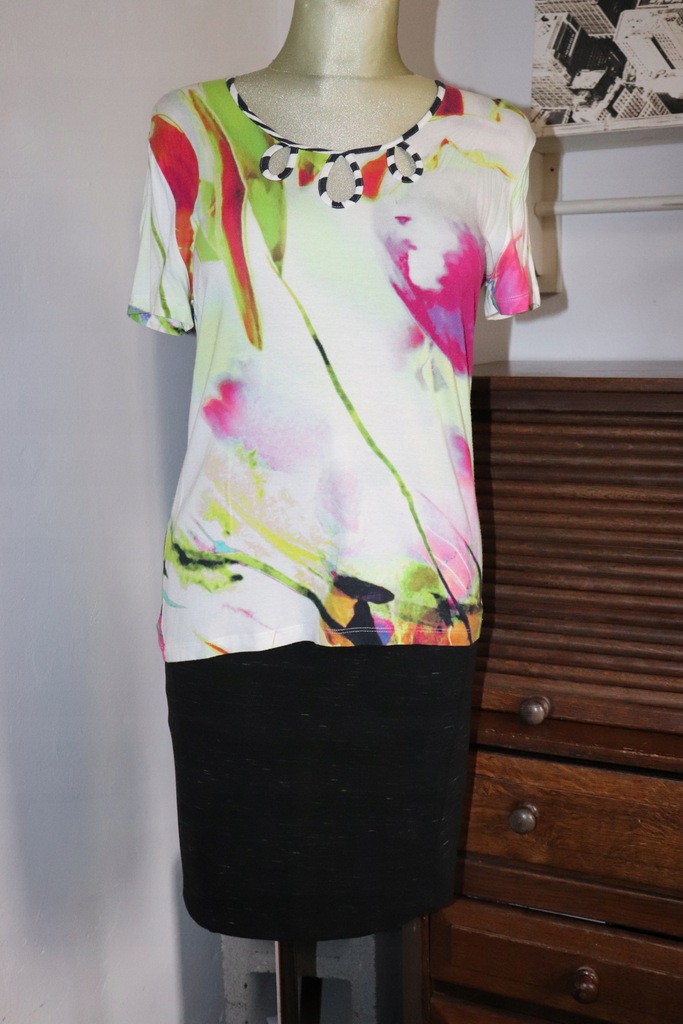 EVALINKA*prosta bluzka krótki rękaw 4 włoskie - 13499257518 - oficjalne ...